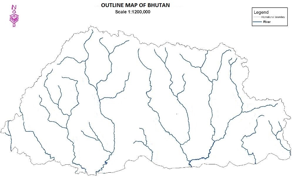 Bhutan Map Without Name