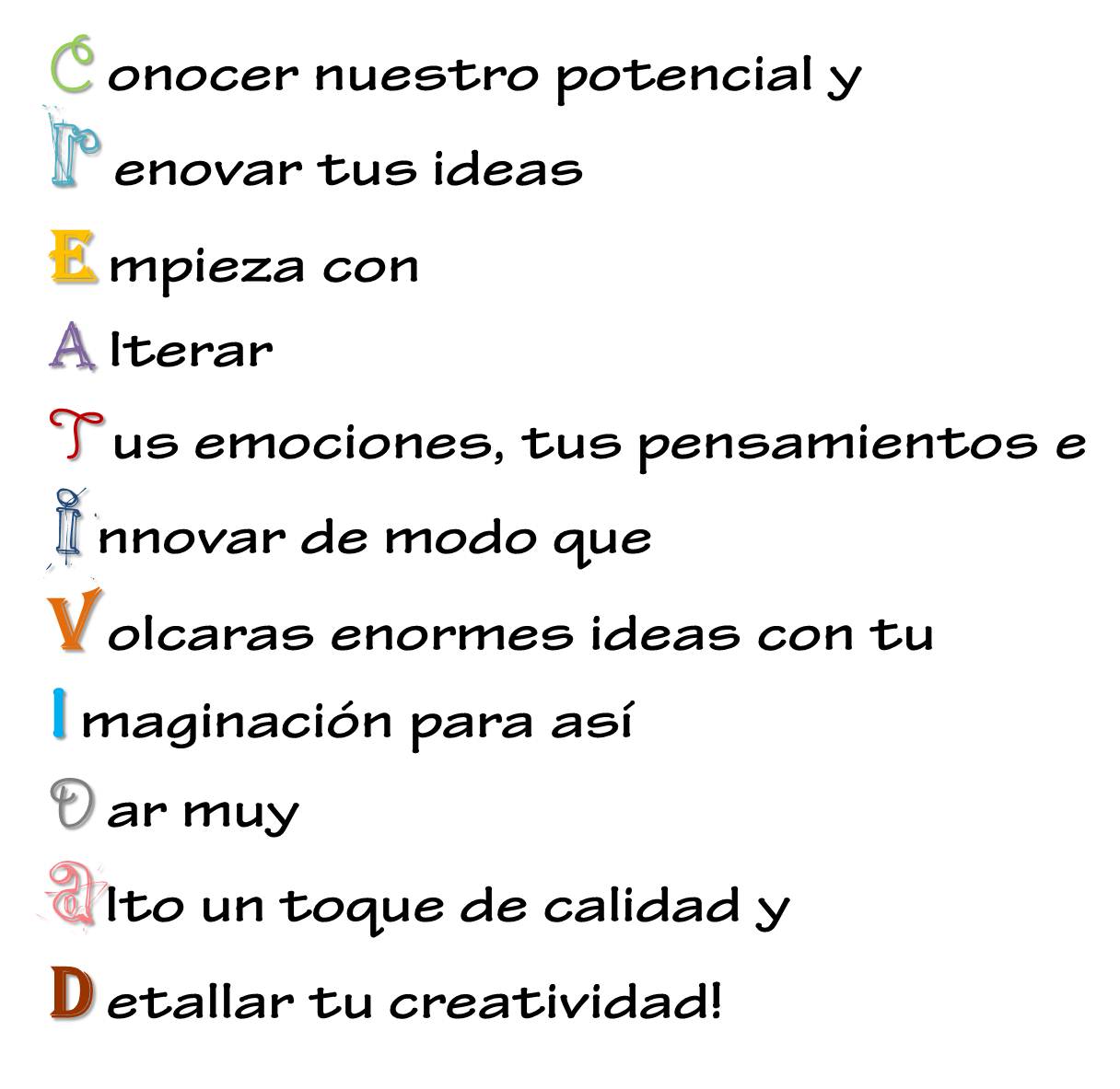 Acróstico ~ Pensamiento Creativo