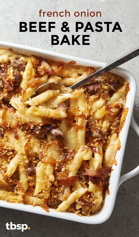 French Onion Beef and Pasta Bake - Ideas For Cooking