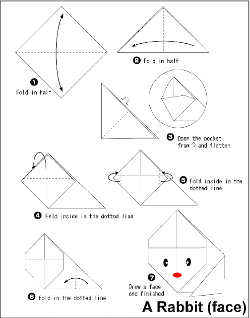 Origami A Rabbit - Easy Origami instructions For Kids