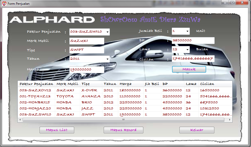 Contoh Program Microsoft Visual Studio 2008 | DIRA OLSHOP