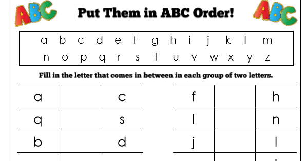 ABC Order Practice w/Letters | TJ Homeschooling