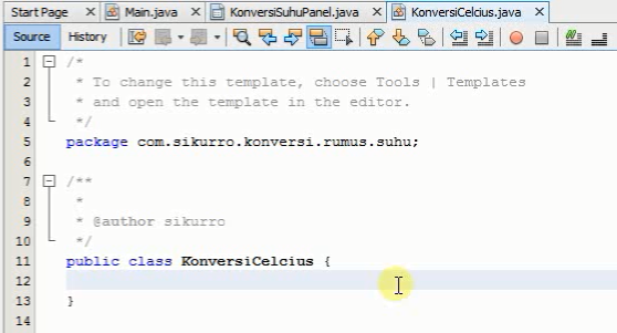 Membuat Program Konversi Suhu Dengan Java Swing Menggunakan Netbeans Tahap 3 Membuat Fungsi