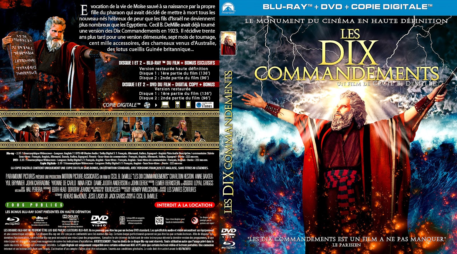 BLU-RAY JAQUETTES BLU-RAY: Les dix commandements