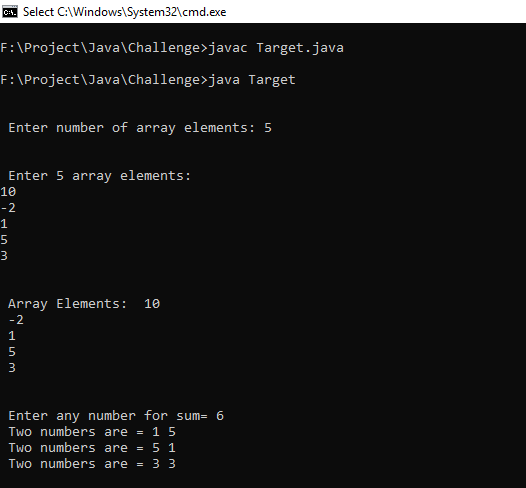 Target by 2 sum Challenge in Java ~ Coding Atharva