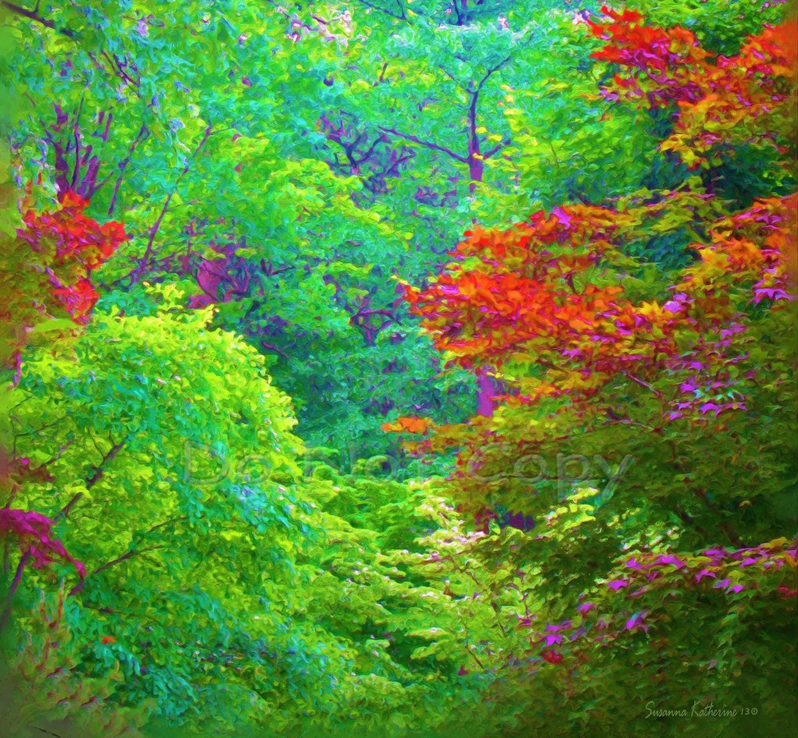 Paintings-of-Artists-Original-Unusual- Art: Painting of Secret Trees