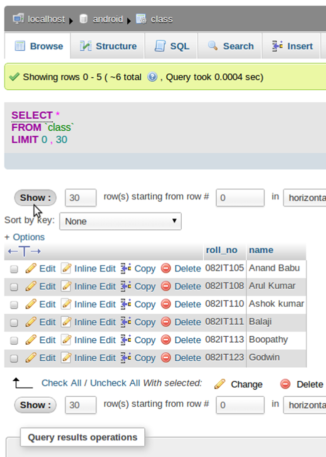 AndroidExamples: Spinner data from MySQL PHP