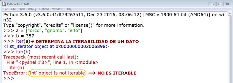 APRENDER A PROGRAMAR CON PYTHON: ITERATORS
