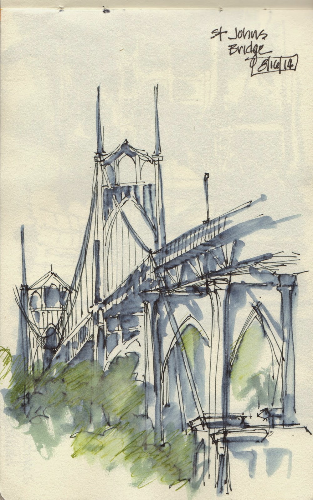 Urban Sketchers Portland: St Johns Bridge sketchcrawl