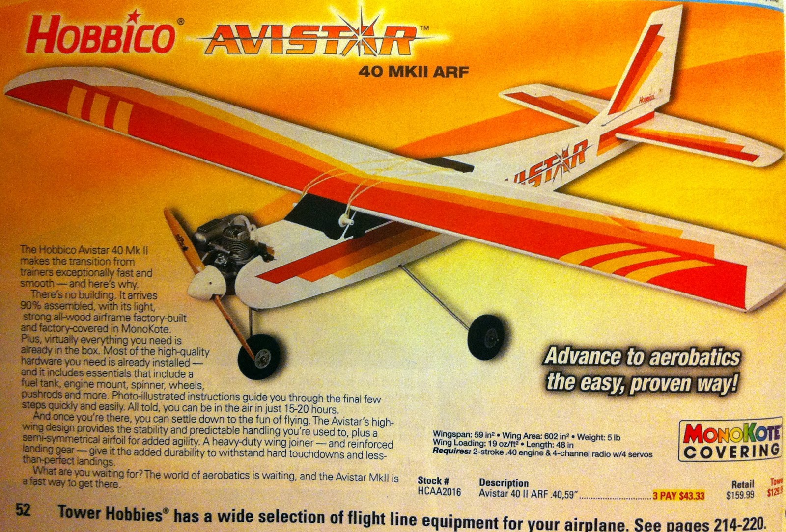 AeroNitroSur - Aeromodelismo R/C: AVISTAR 40: UN AVISO CON NOSTALGIA