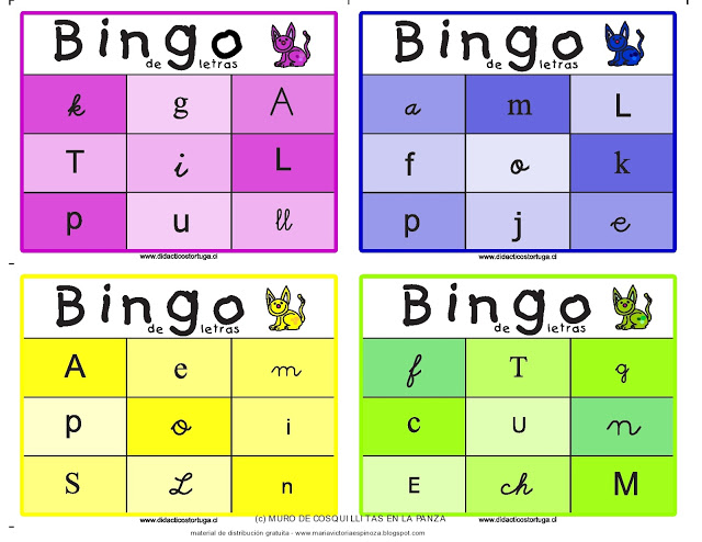 Rincón Didáctico: Bingo de Letras