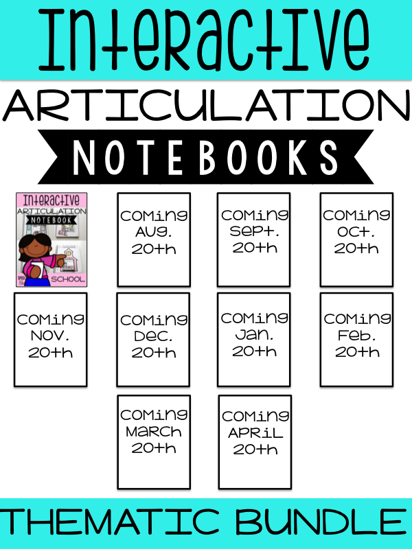 School Themed Articulation Notebooks! - Speech is Sweet
