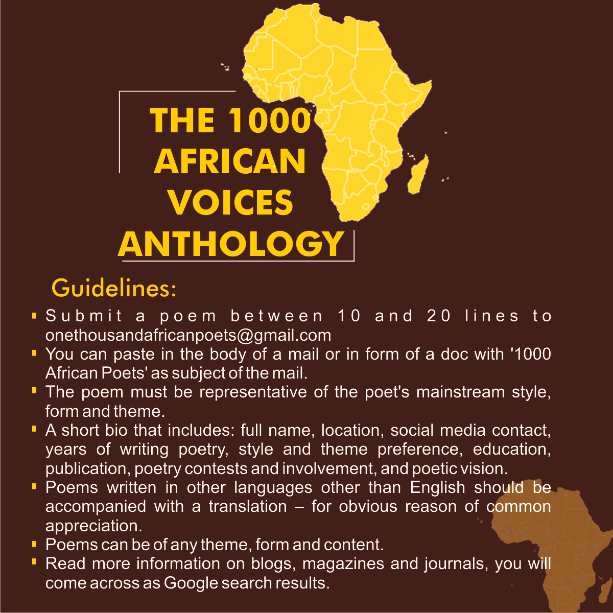 Call For Submission: Young Creatives Speak Back (The 1000 Young African ...