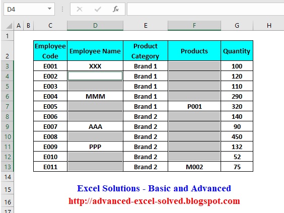 Fill Blank Cells With Value Above or Below the Cell or Zero | Excel Solutions - Basic and Advanced