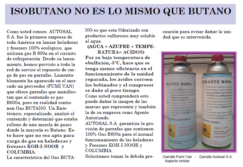 ISOBUTANO NO ES LO MISMO QUE BUTANO