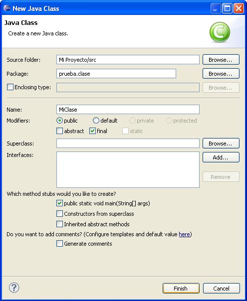Cómo crear una clase Java en Eclipse IDE
