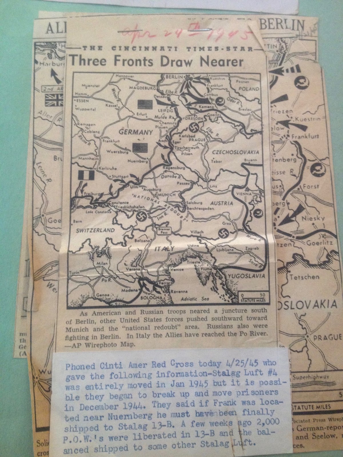 Margot McMahon: Uncle Frank Heekin's Stalag map locations 1944-45 WWII