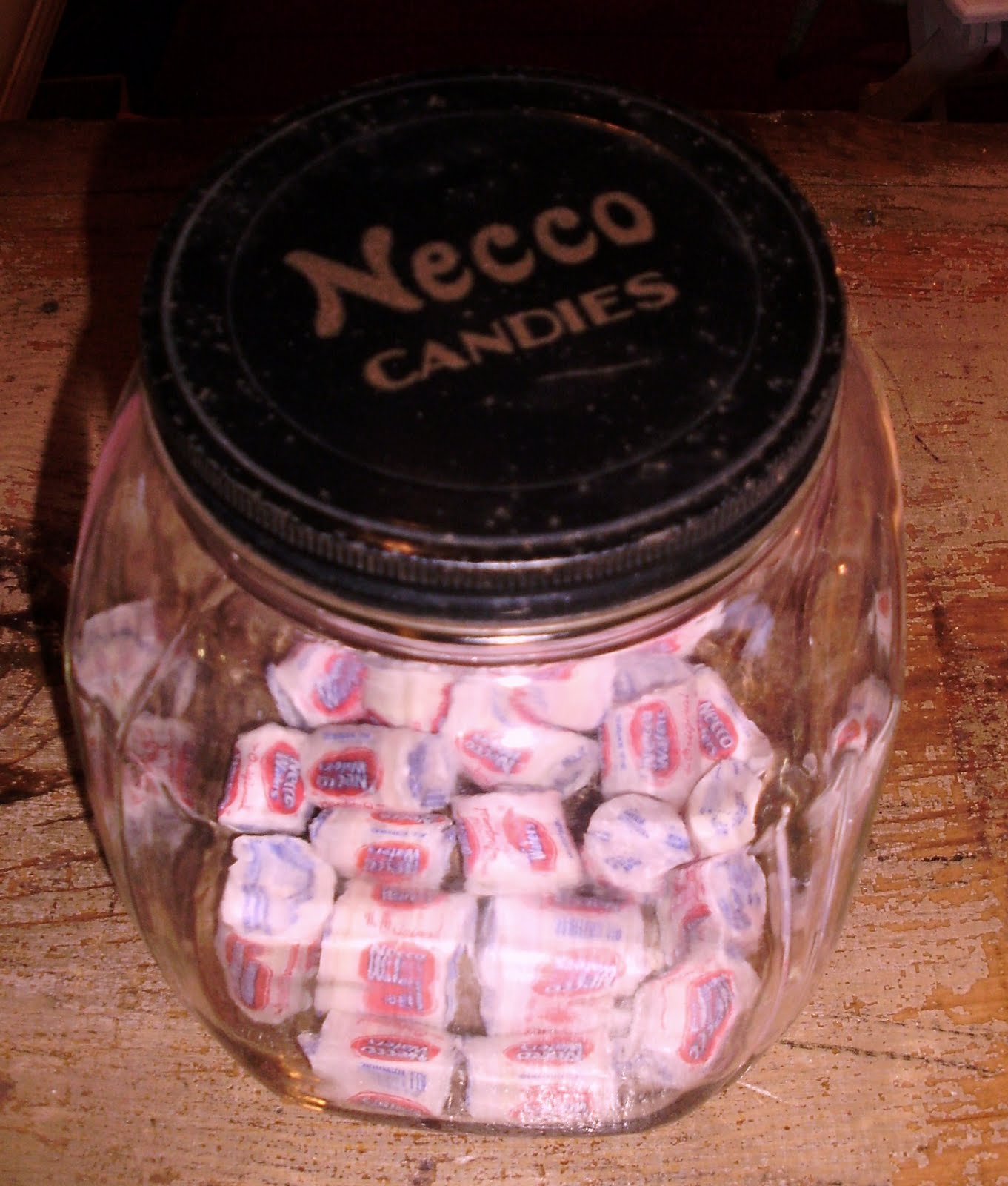 Log Cabin Antiques & Gifts: Necco candy jar