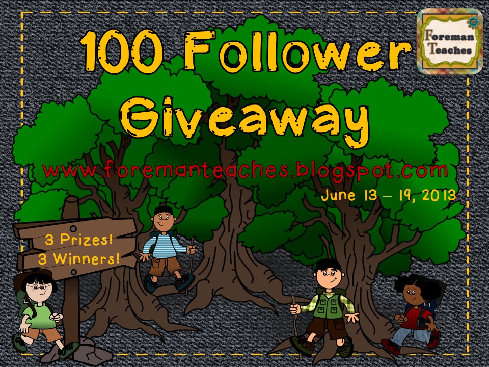 Foreman Teaches: 100 Follower Giveaway - Come Celebrate with Me!