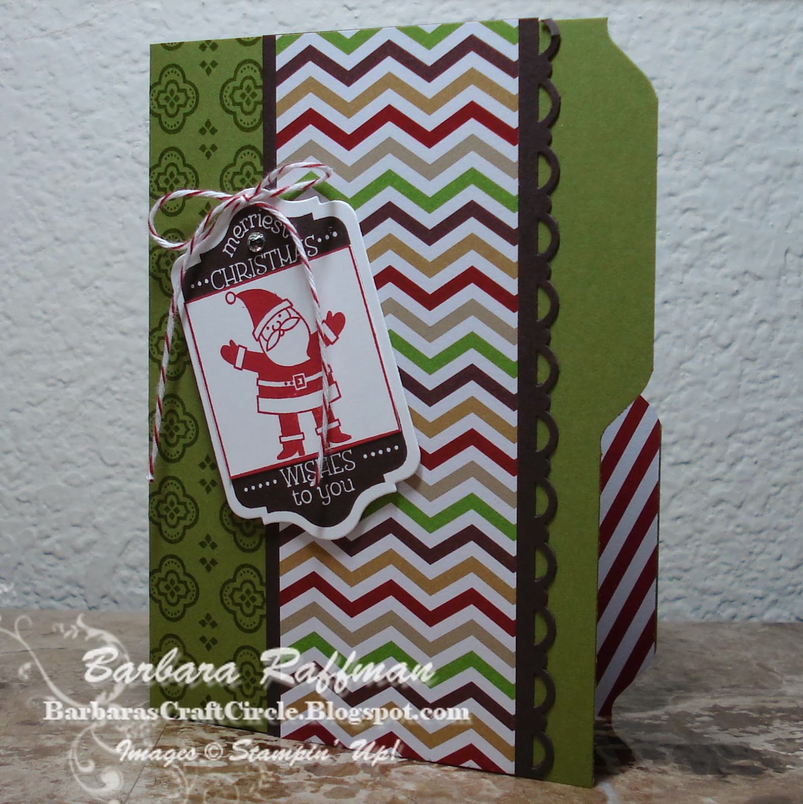 Barbara's Craft Circle: File Folder Santa Card - Envelope Punch Board