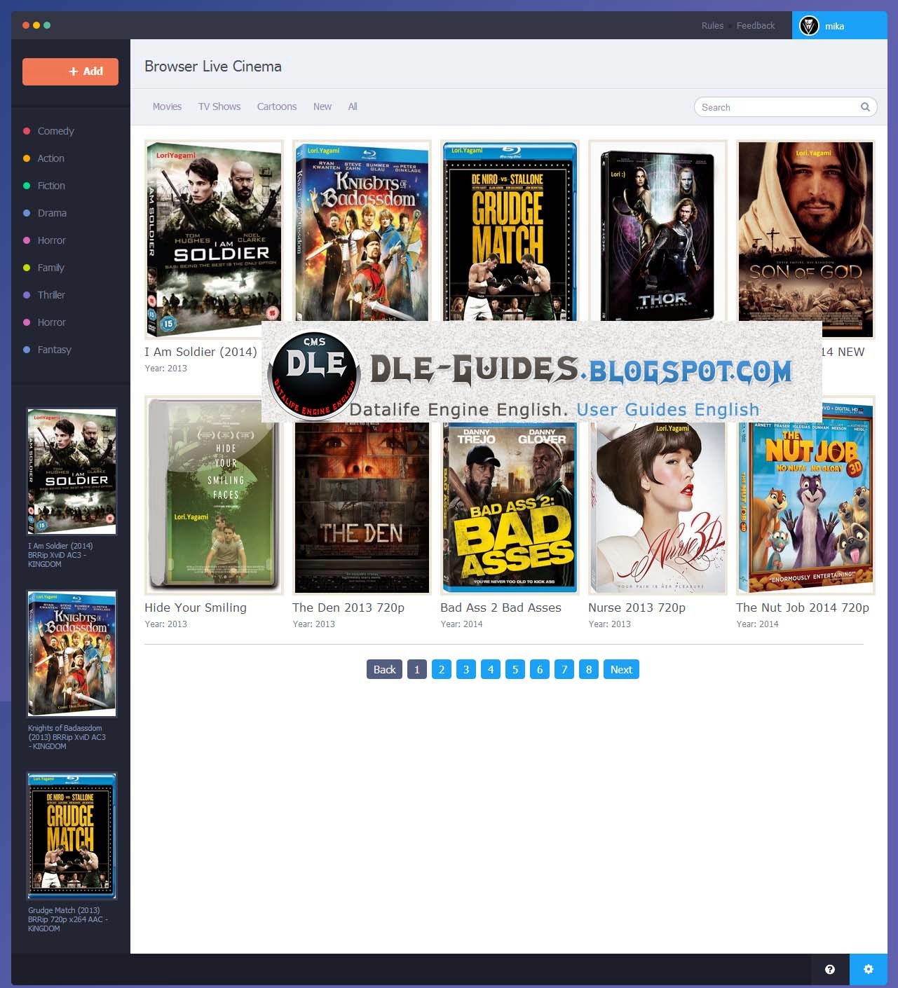 Browser Live Cinema Template For DLE 10.1 English