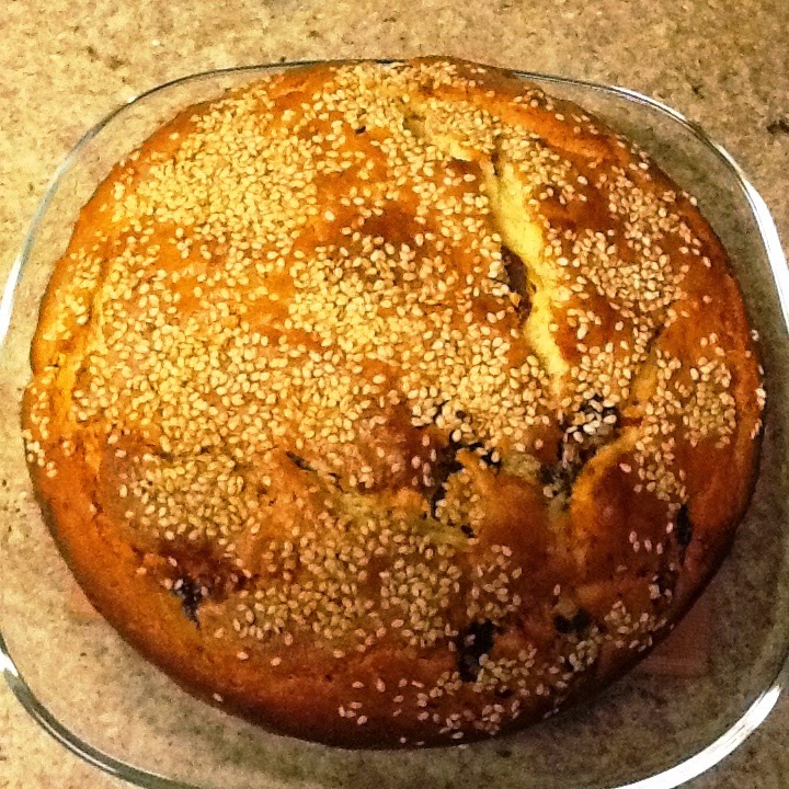 Bolo turco de figo com amêndoa e gergelim