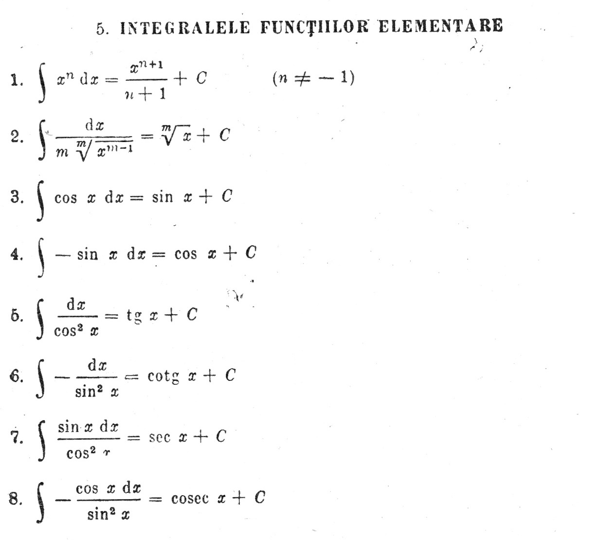 tabele matematice uzuale online: Analiză matematică. Integralele ...
