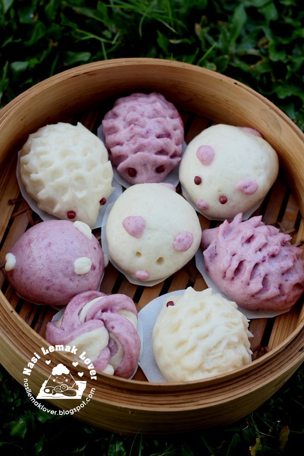 Nasi Lemak Lover: Dual colours Purple Sweet Potato Mantou or Bao 双色紫薯馒头