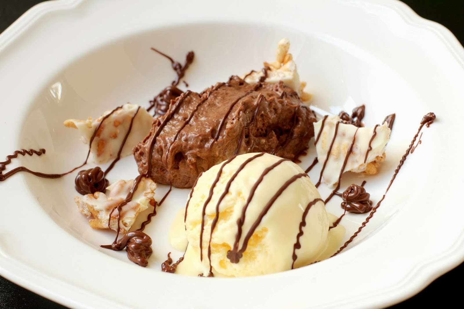 Milk and Honey: Dark Chocolate Mousse with French Vanilla Bean Ice ...