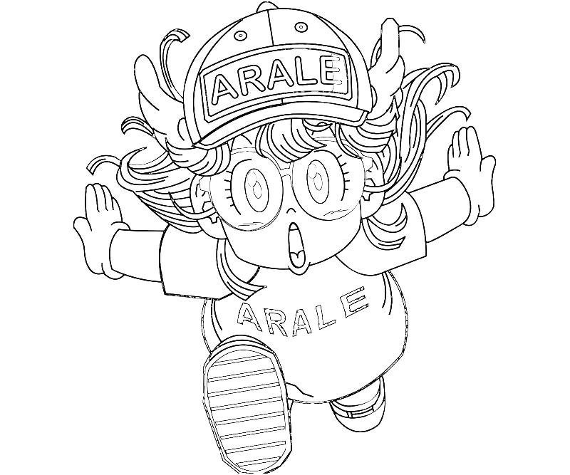 Dr Slump Arale Sketch Coloring Page