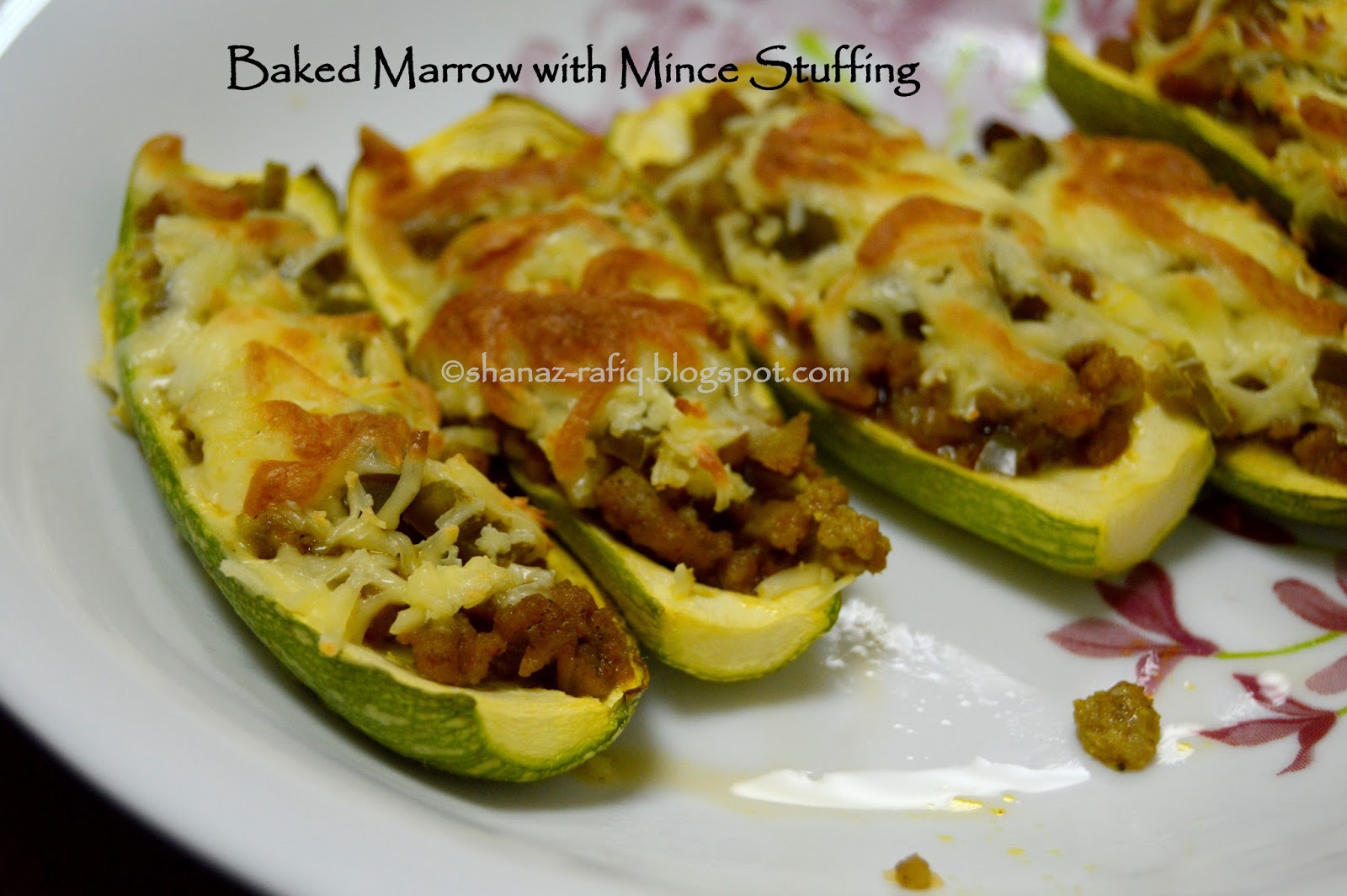 Anjass Cook: Baked Marrow with Mince Stuffing