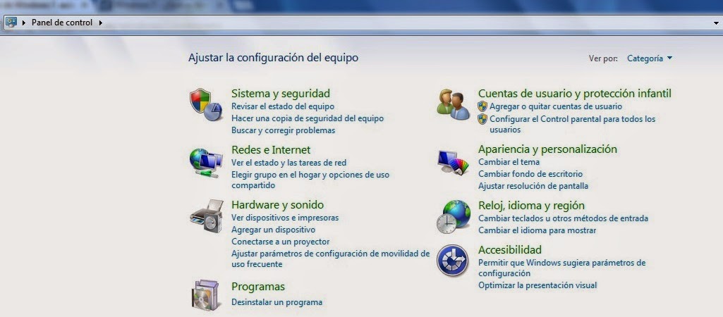 INFORMÁTICA SEXTO GRADO R. G. H.: EL PANEL DE CONTROL DE WINDOWS 7