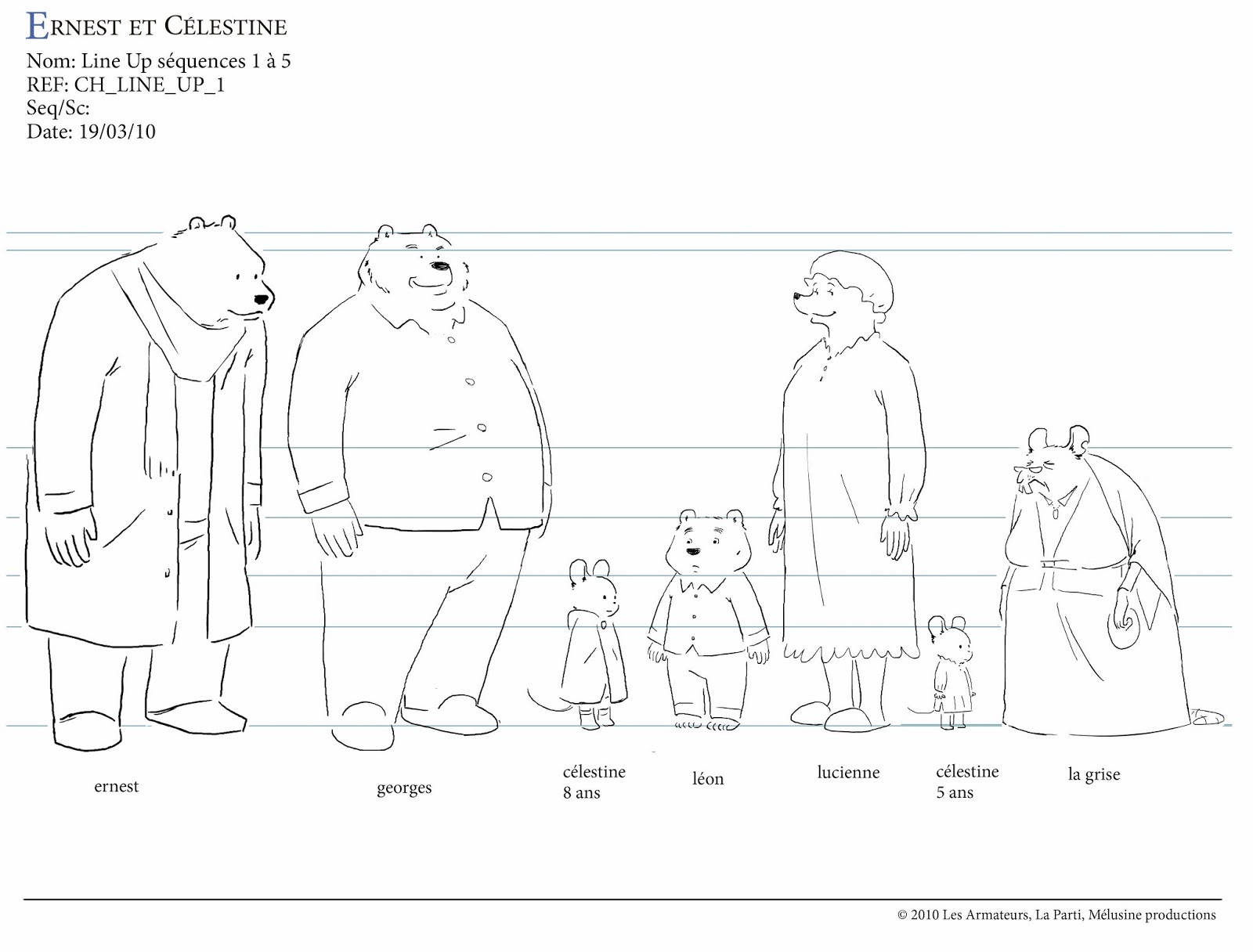 Living Lines Library: Ernest et Célestine (2012) - Character Design