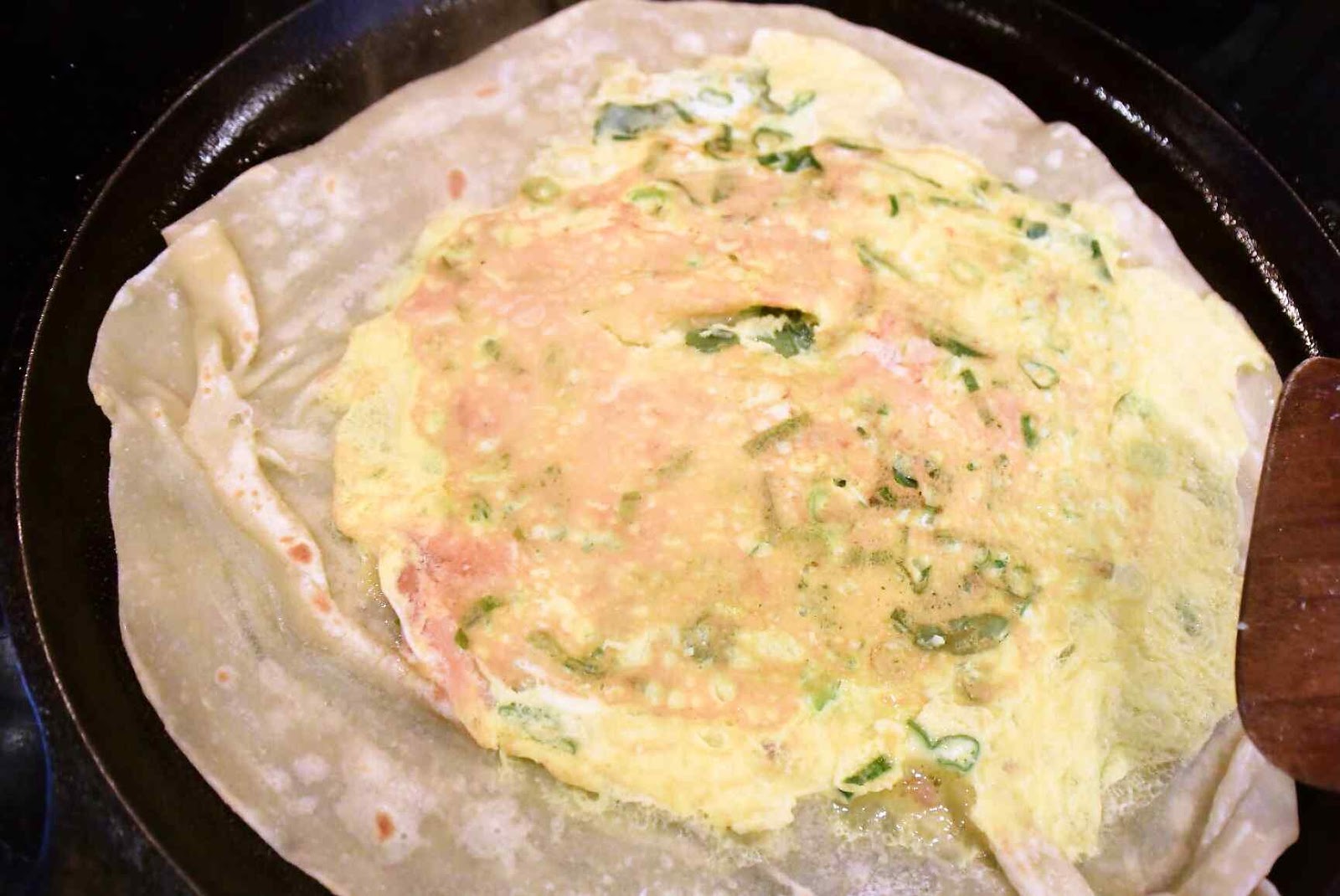 Recipes for Tom: Taiwan-fu tamago kureepu / dan bing / Taiwanese egg crepes