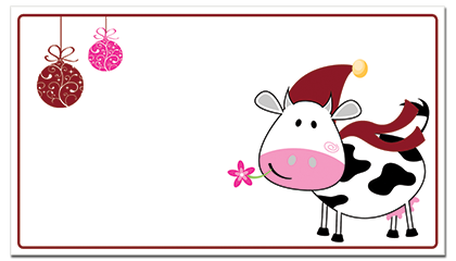 Belle Announces: Free Cow Holiday Tag Printables