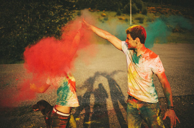 MILKTOAST: holi powder engagement photo shoot. awesome.