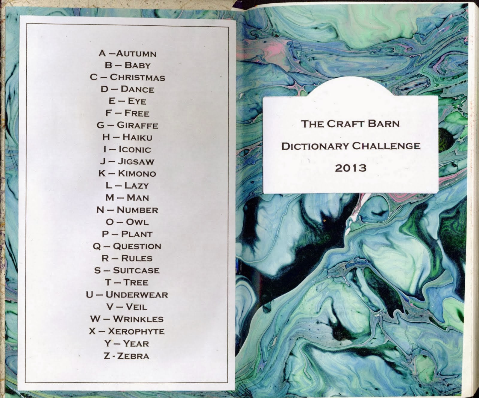 Rocky Road Ink: Craft Barn Dictionary Challenge - Cover