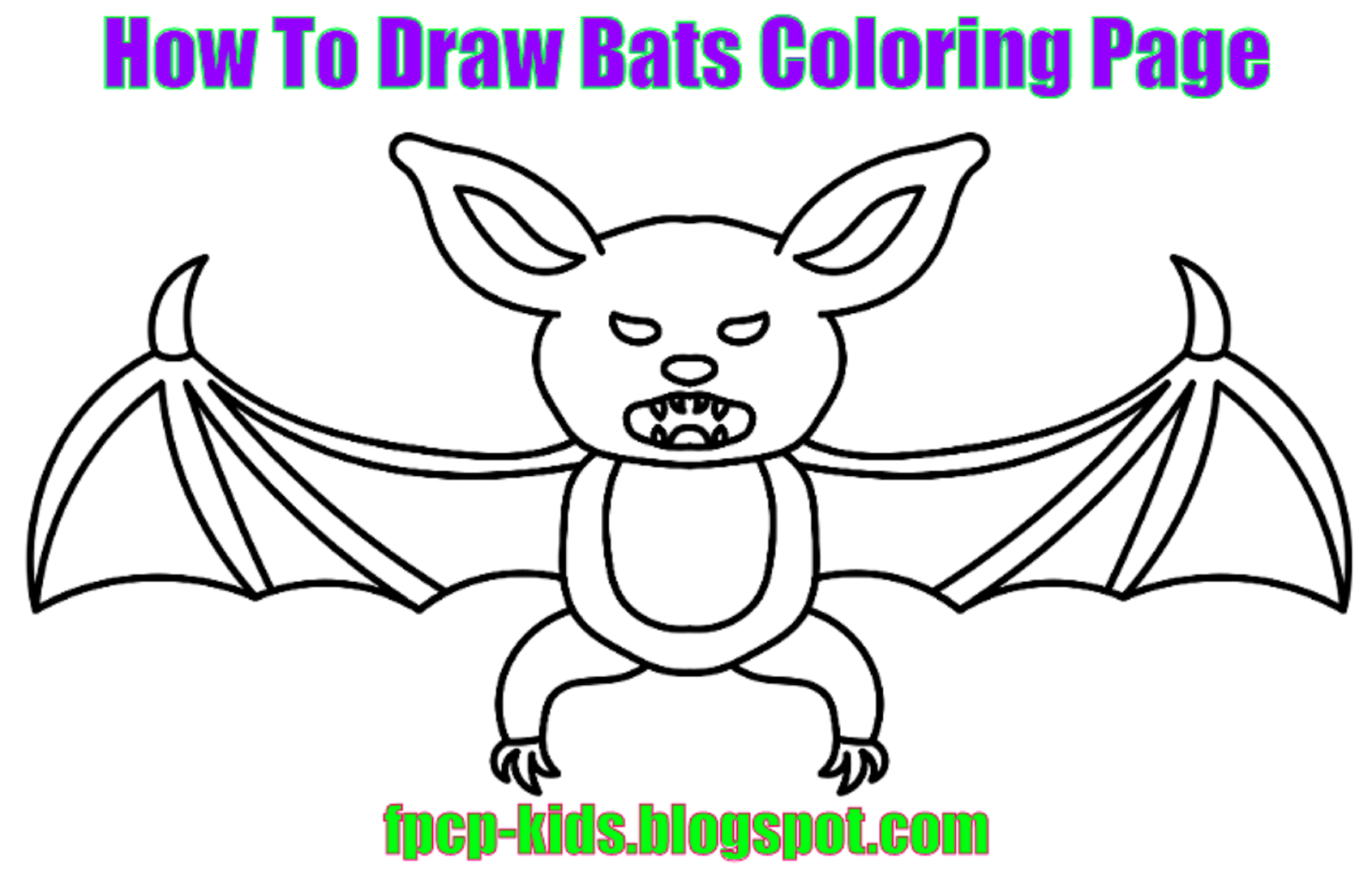How To Draw Bats Coloring Page - Free Printable Coloring Pages