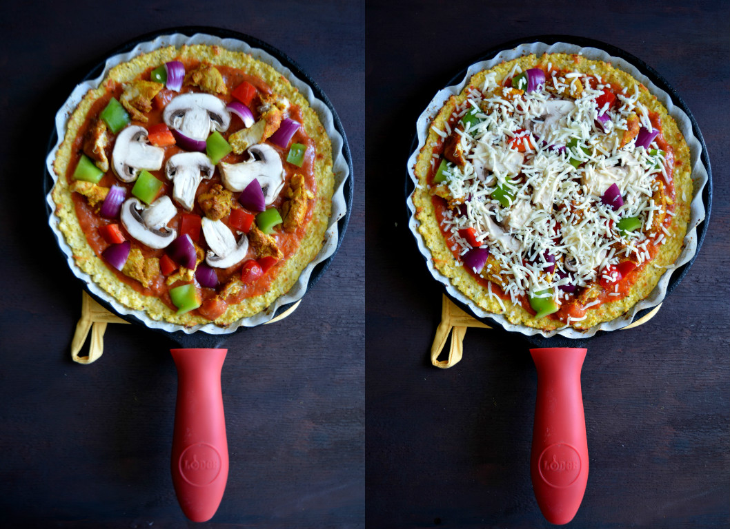 Cook Like Priya Cauliflower Pizza Crust Low Carb Cauliflower Chicken Tikka Pizza
