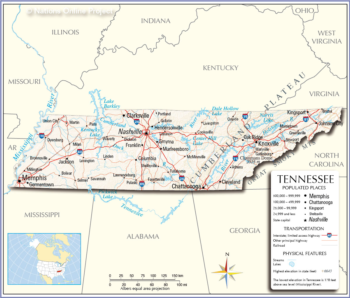 Us Time Zones Tennessee Map