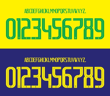 Font Number Football: Font Brazil 2018