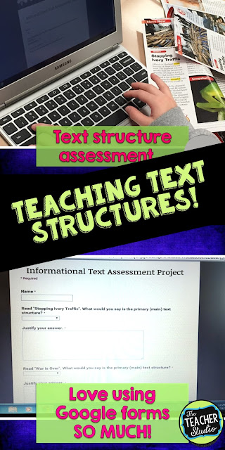 Google Form Assessment: Text Structures! - The Teacher Studio