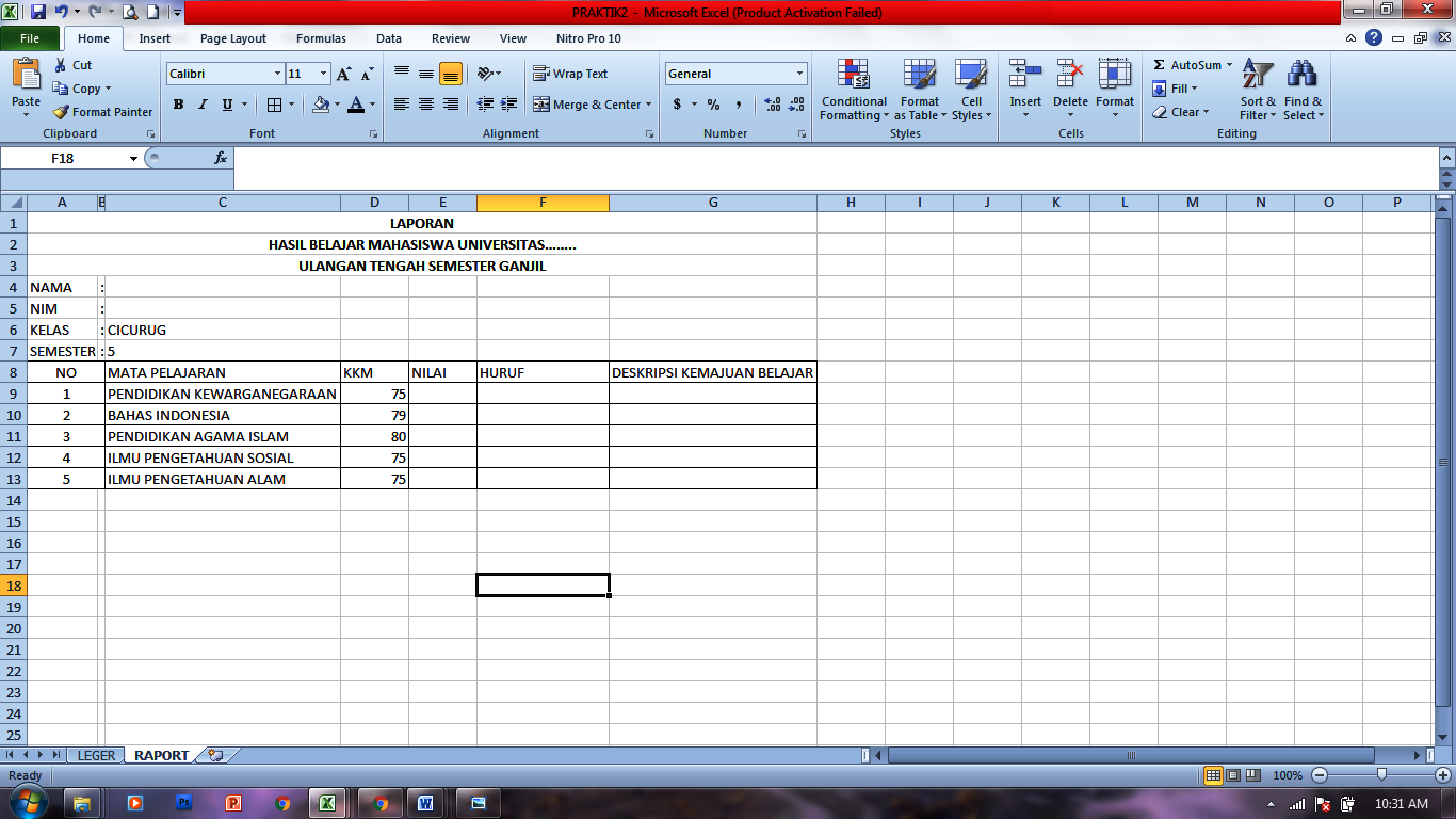 MEMBUAT FORMAT RAPORT OTOMATIS