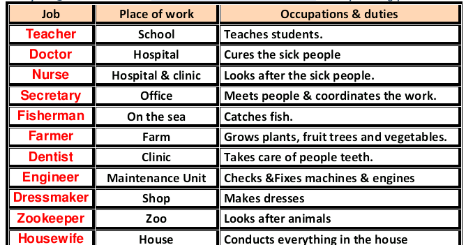 المدونة التعليمية: الوظائف وتعاريفها Jobs and definitions