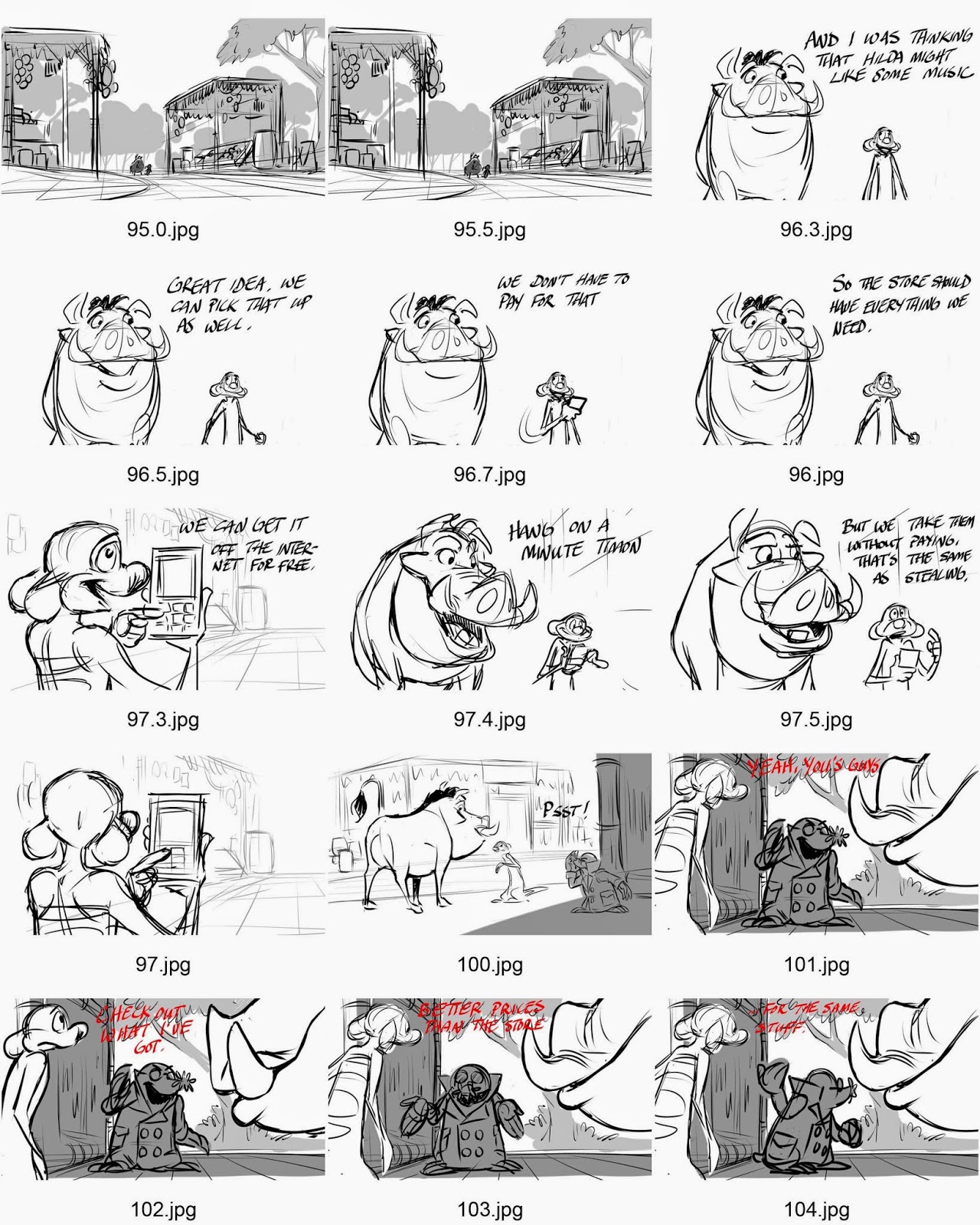 James Fujii Story Artist: Timon & Pumba Character Matters Storyboards ...