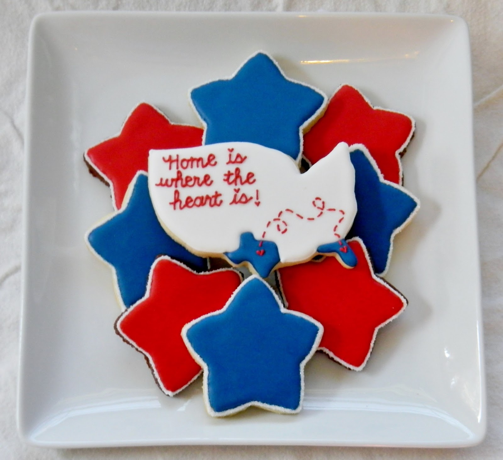 Sweet Melissa's Cookies: Patriotic Cookies: Home is Where the Heart is
