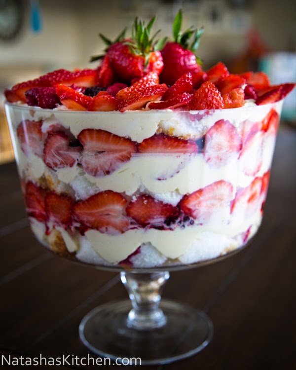 Mixed Berry and Angel Food Trifle Recipe - Girls Dishes
