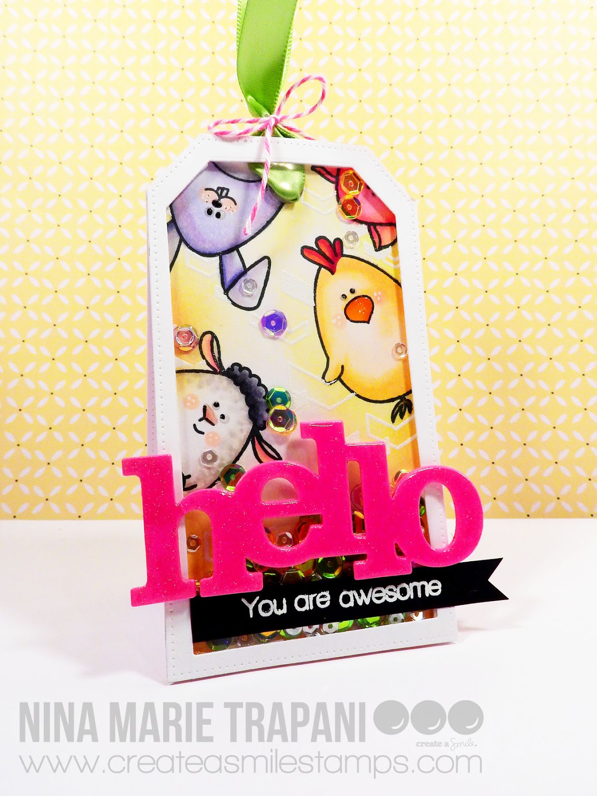 Create a smile: Shaker Tag Card