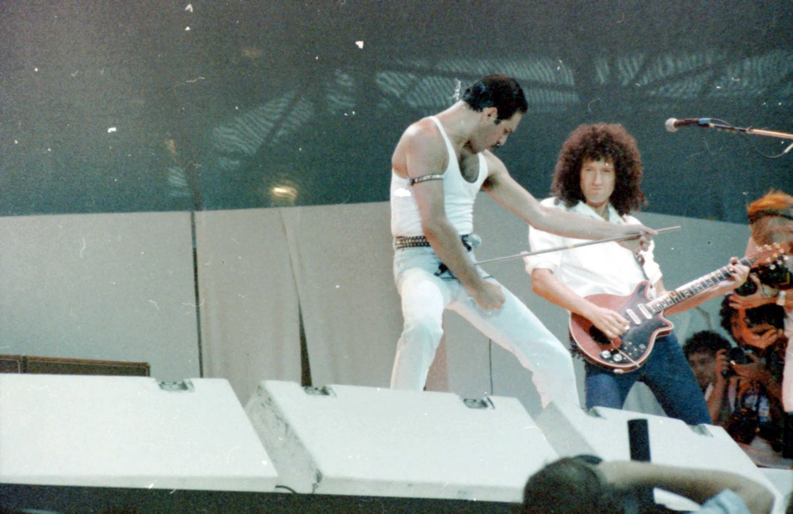 Seizoensgebonden: Queen Live Aid Wembley Stadium Londen Engeland juli '85