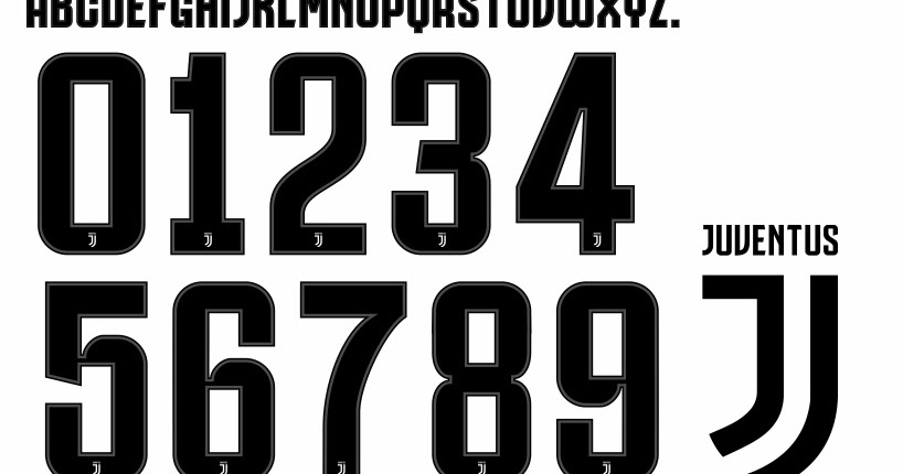 Font Number Football: Font Juventus 2018-2019 - HOME